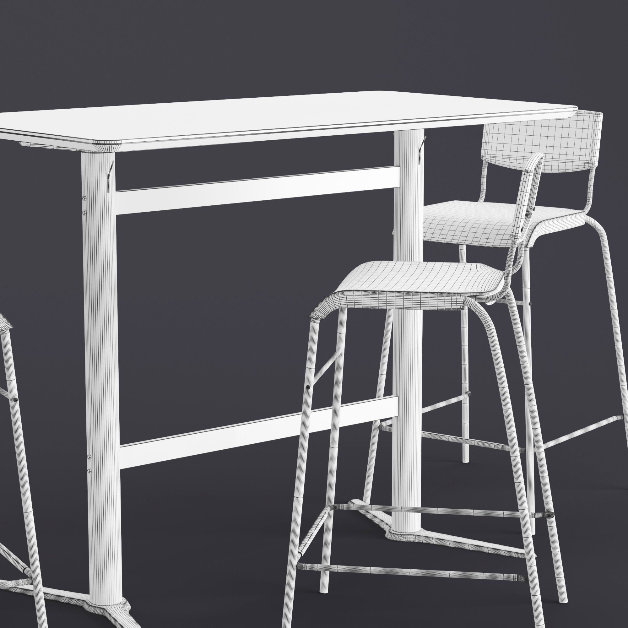 Billsta Stig Bar Table And Chair 3D model | CGTrader