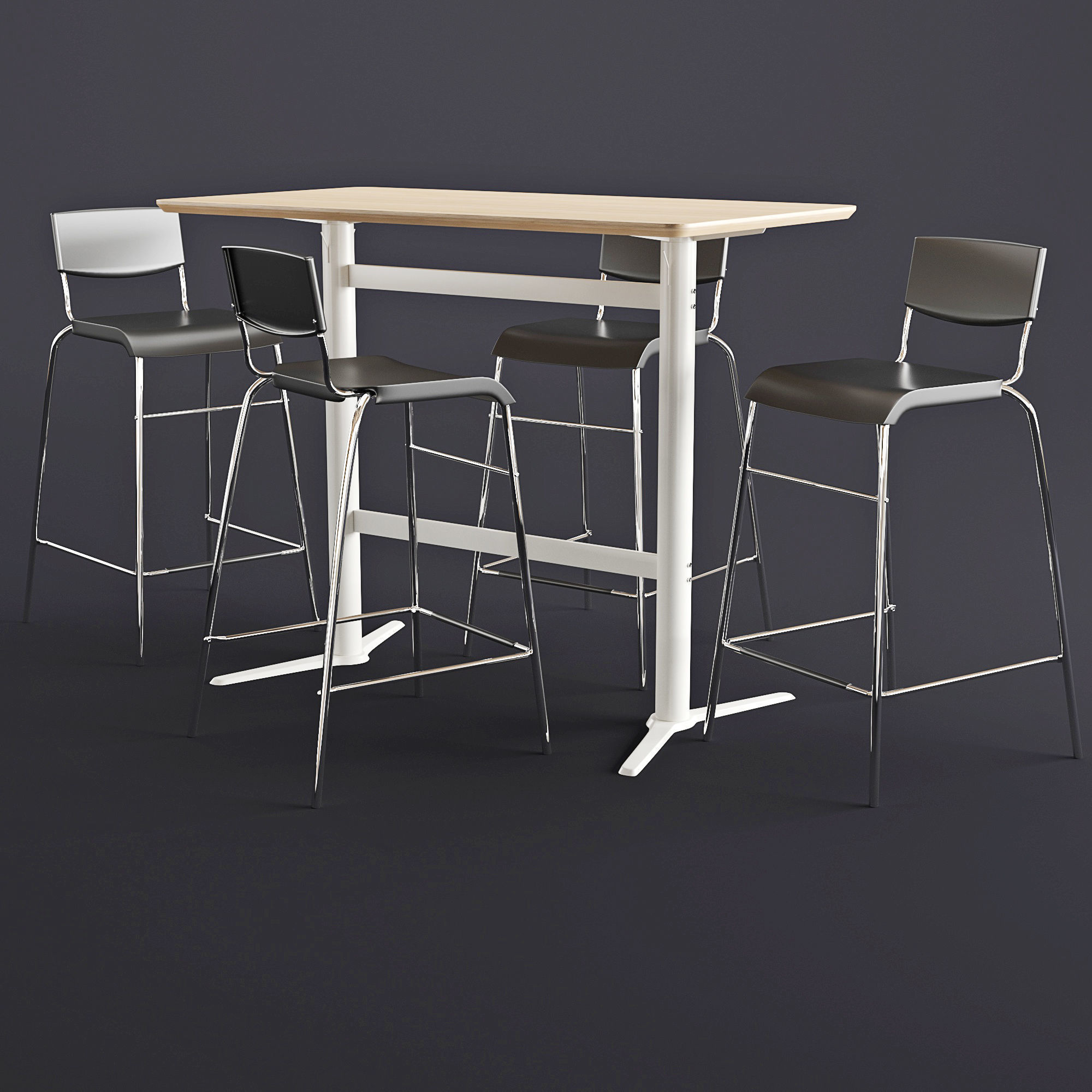 Billsta Stig Bar Table And Chair 3D model | CGTrader