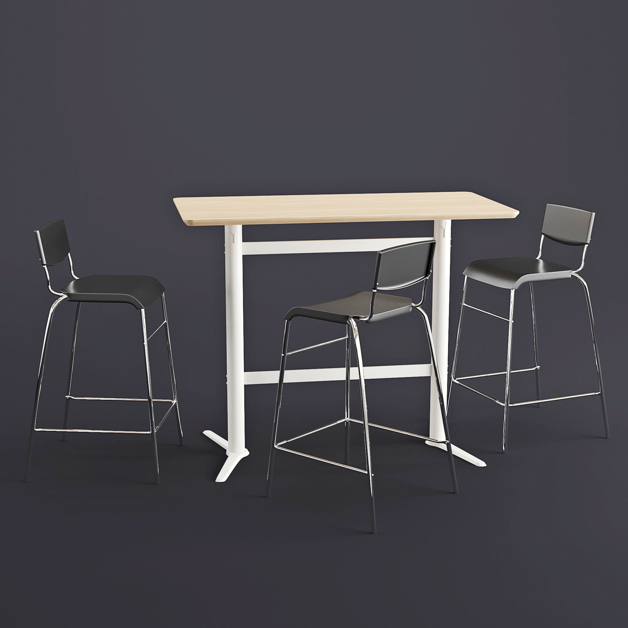 Billsta Stig Bar Table And Chair 3D model | CGTrader