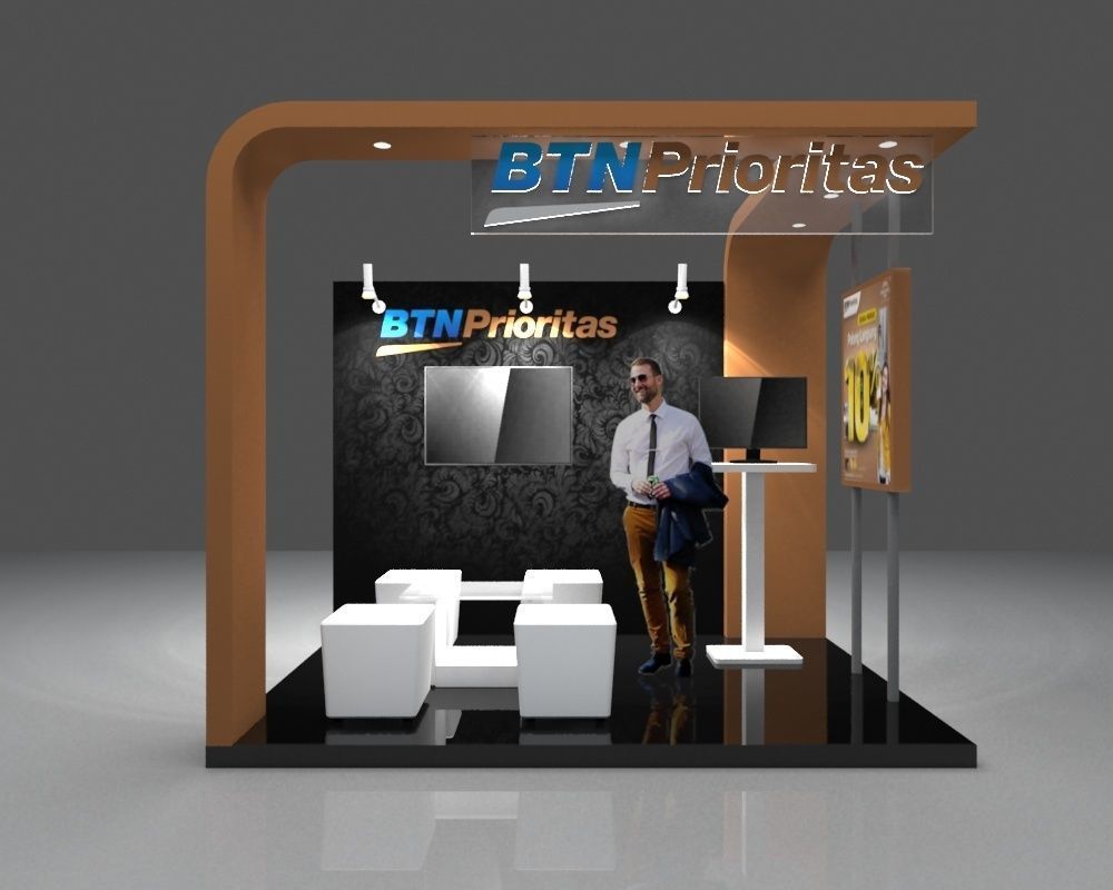 Booth Modern 3x2 3D | CGTrader