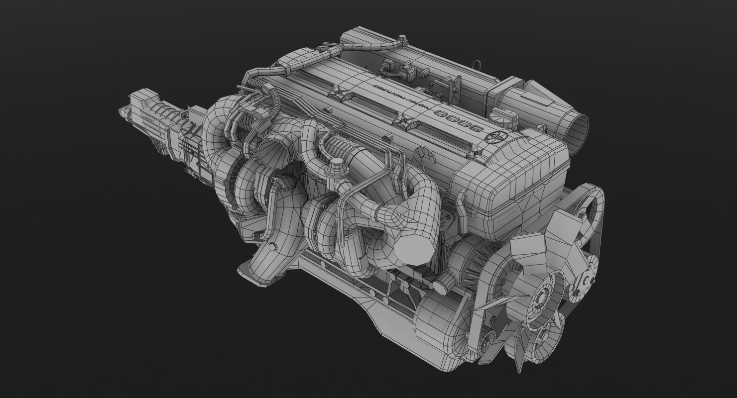 3D model Toyota 2JZ GTE engine VR / AR / low-poly | CGTrader