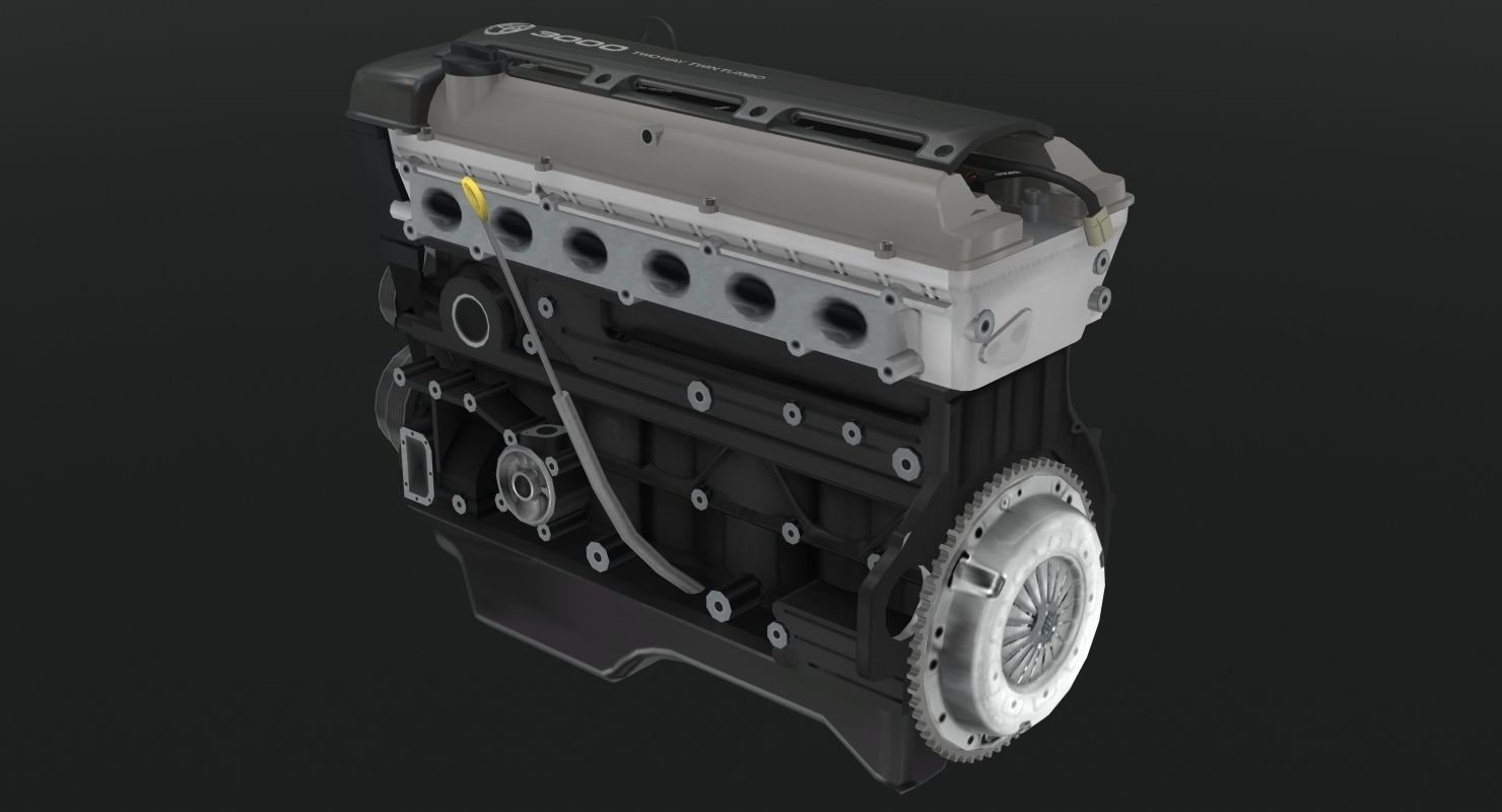 3D model Toyota 2JZ GTE engine VR / AR / low-poly | CGTrader