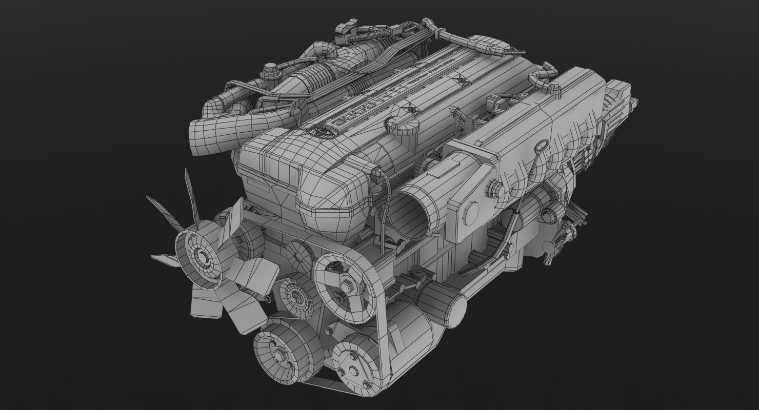 3D model Toyota 2JZ GTE VVTi engine VR / AR / low-poly | CGTrader