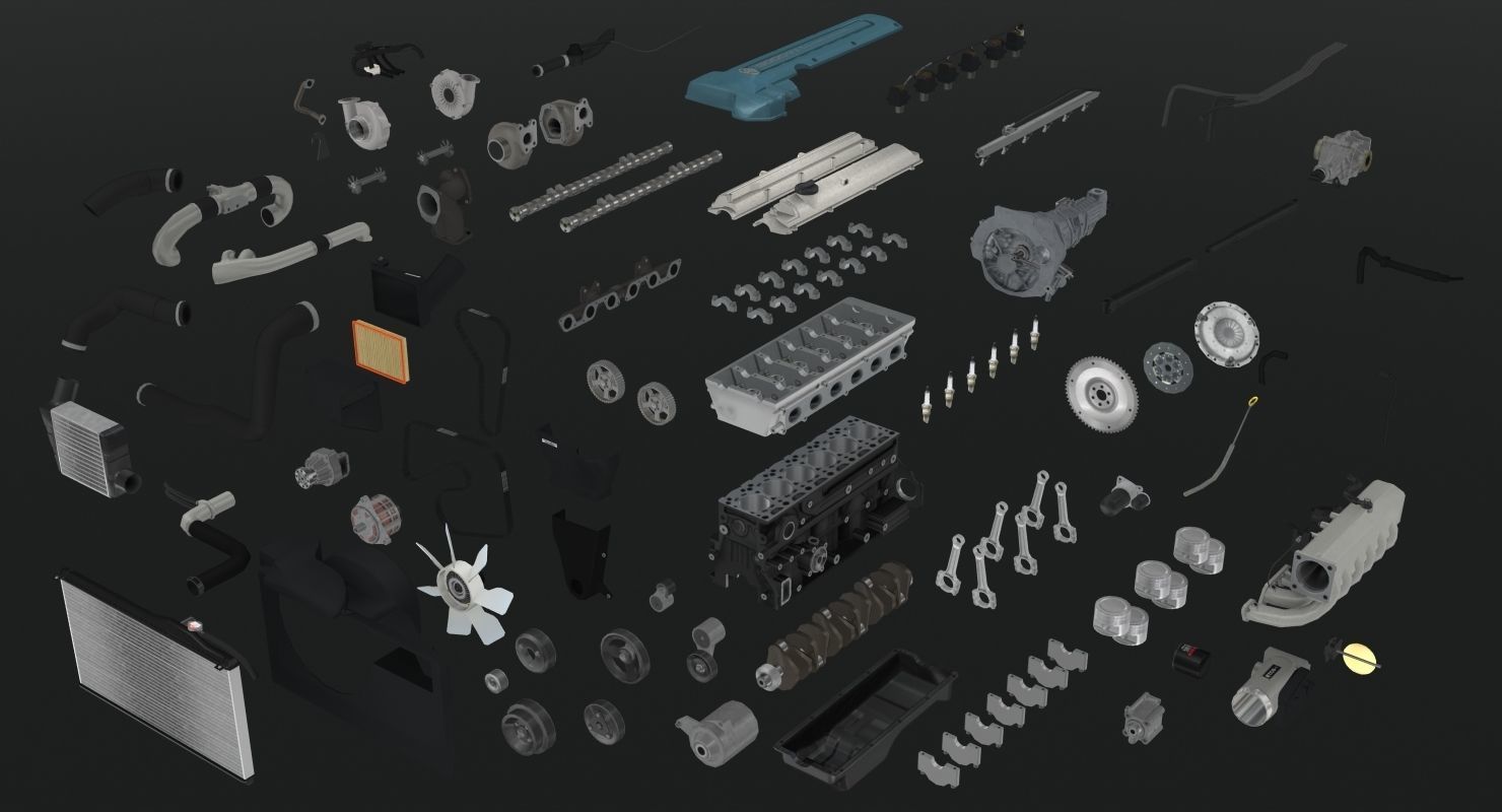3D model Toyota 2JZ GTE VVTi engine VR / AR / low-poly | CGTrader