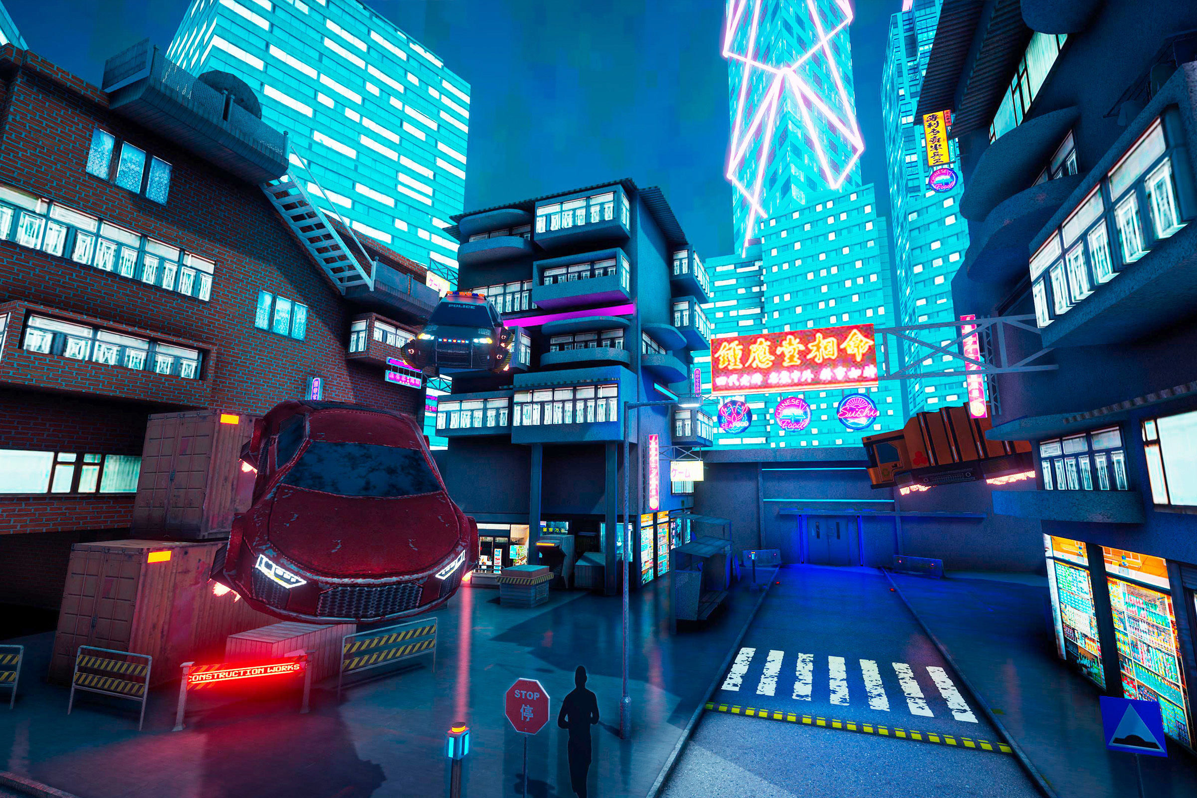 Neon City VR and Mobile 3D model | CGTrader