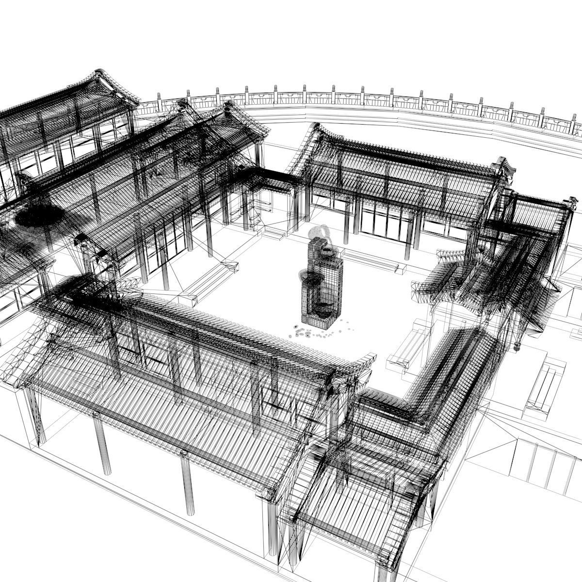 Chinese courtyard house Siheyuan 3D model | CGTrader