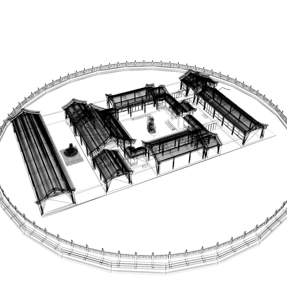 Chinese courtyard house Siheyuan 3D model | CGTrader