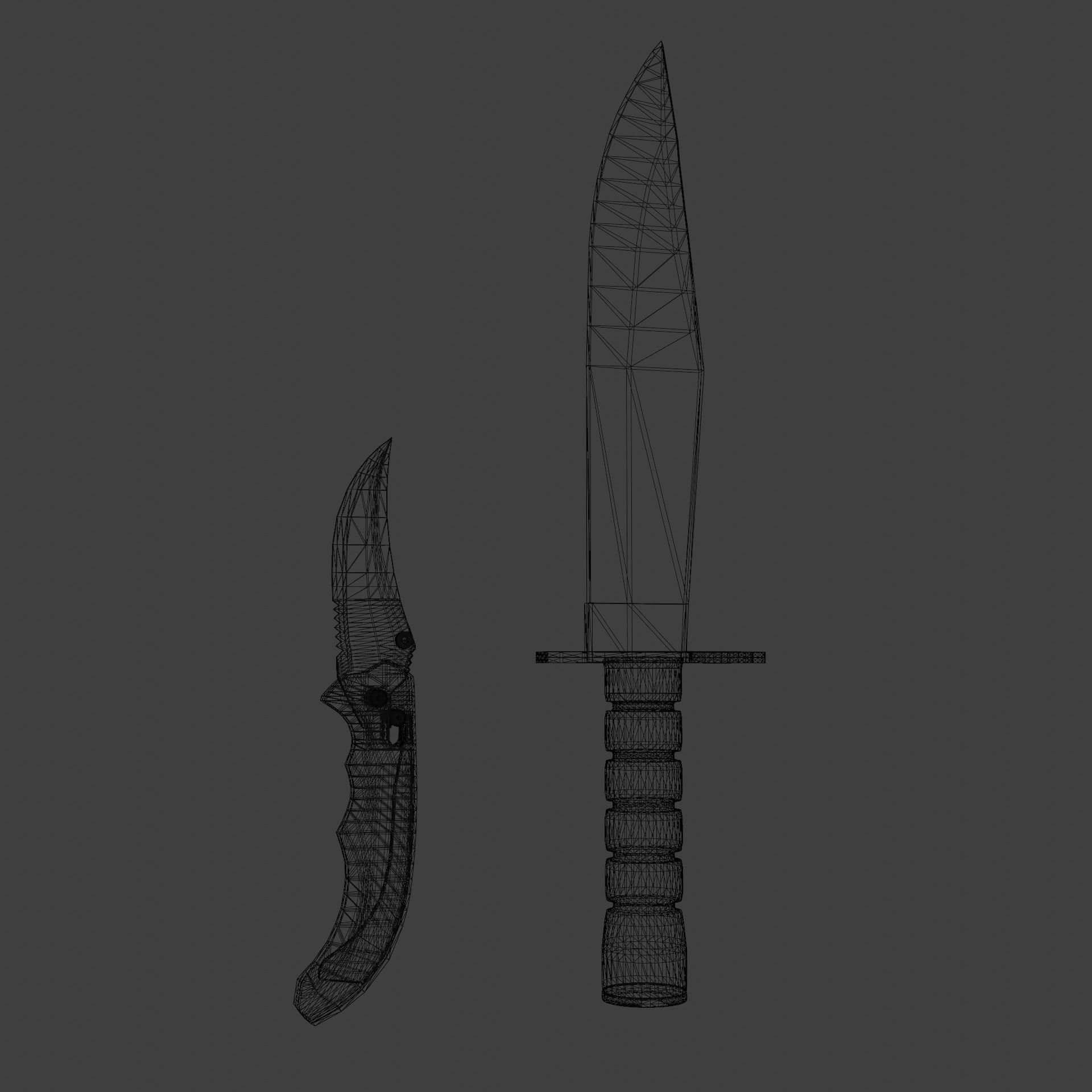 3D model Lowpoly Combat Knives Two Pack VR / AR / low-poly | CGTrader