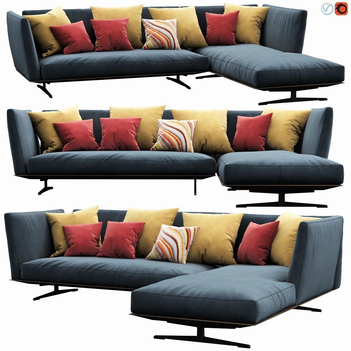 Flexform Evergreen Chaise Lounge 2 3D model | CGTrader