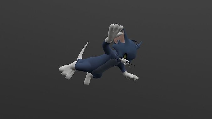 3D model TOMC-003 Tom Cat Falling VR / AR / low-poly rigged animated ...