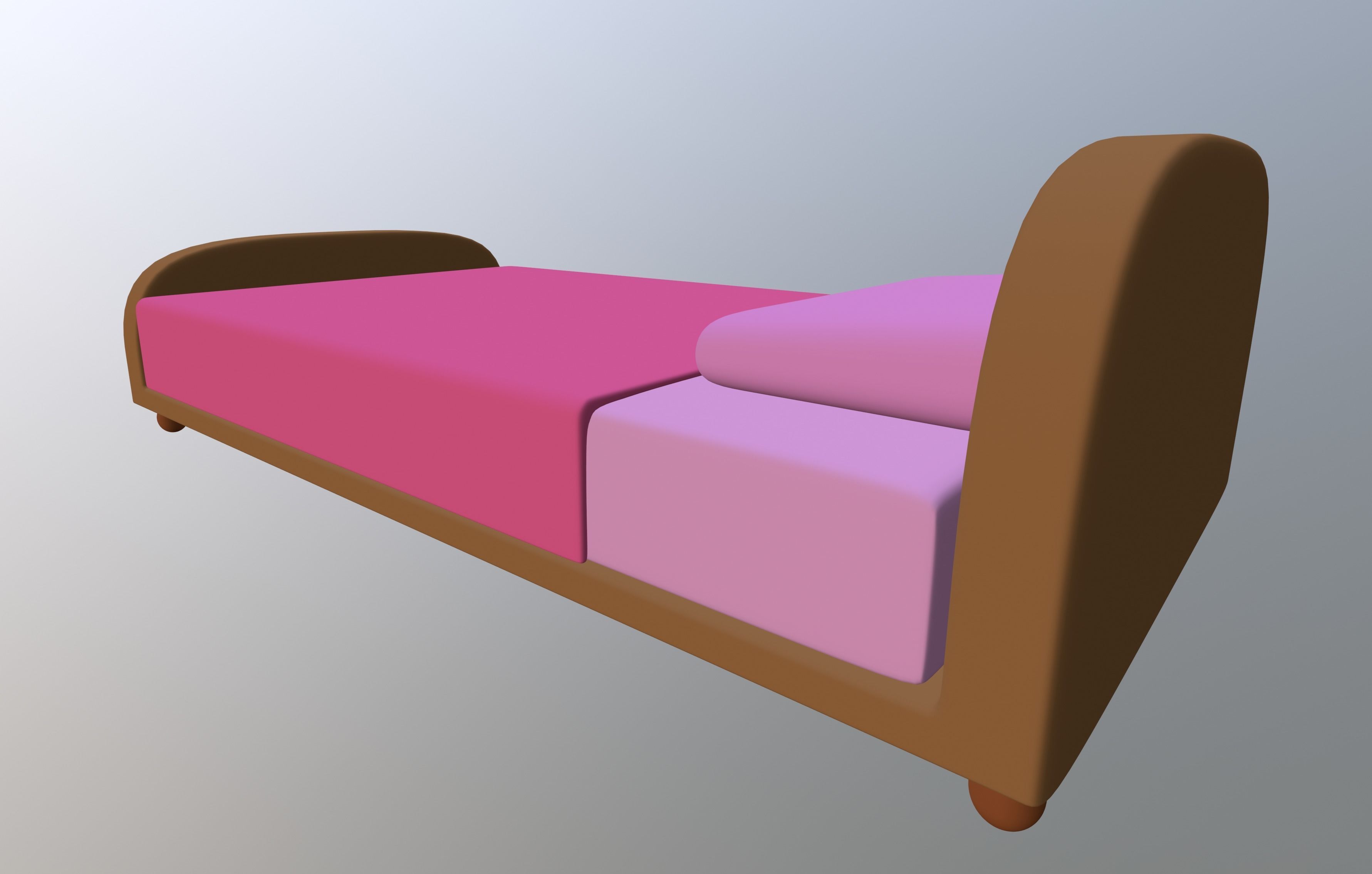 Cartoon Bed 3D model rigged | CGTrader