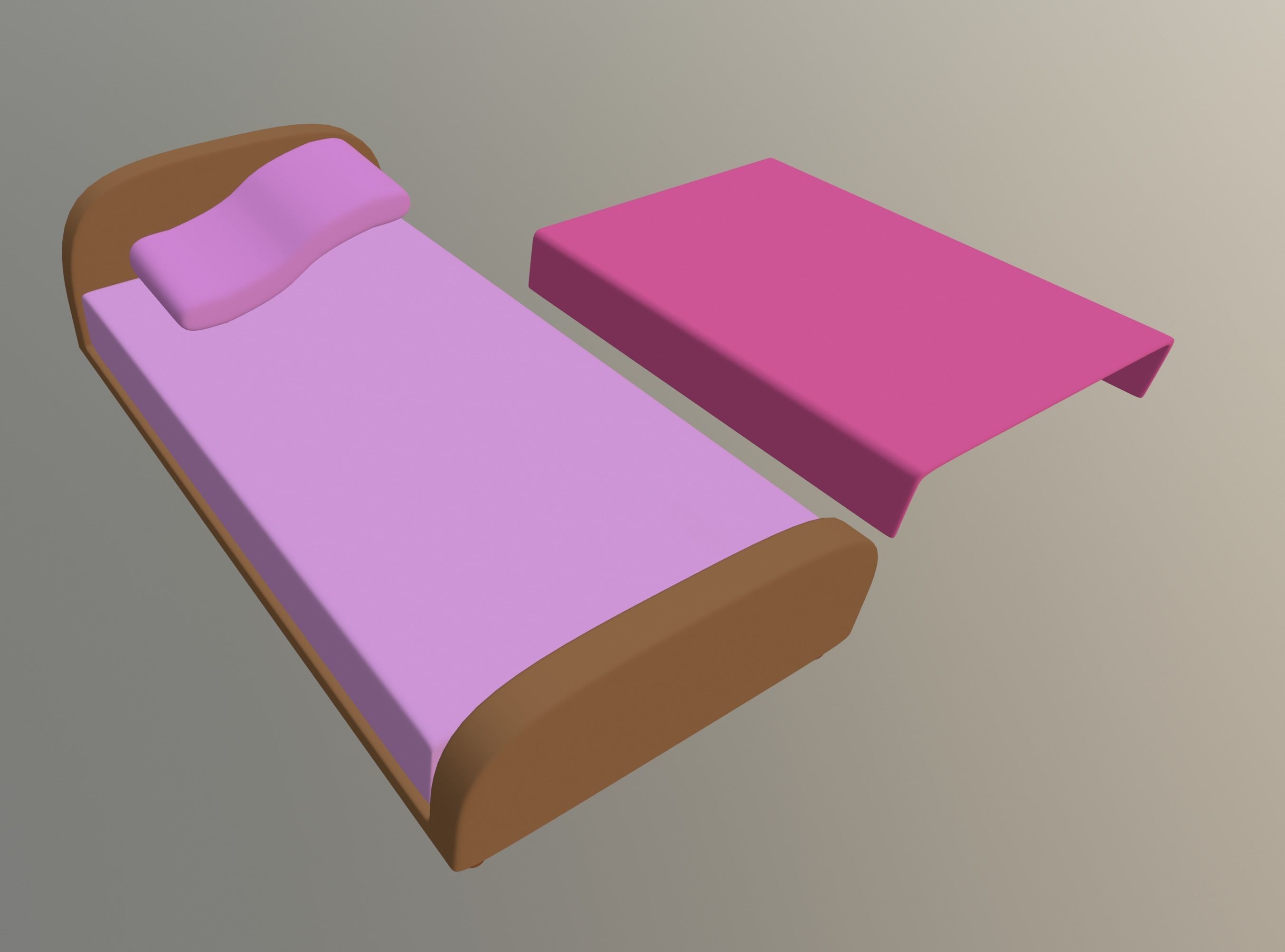 Cartoon Bed 3D model rigged | CGTrader