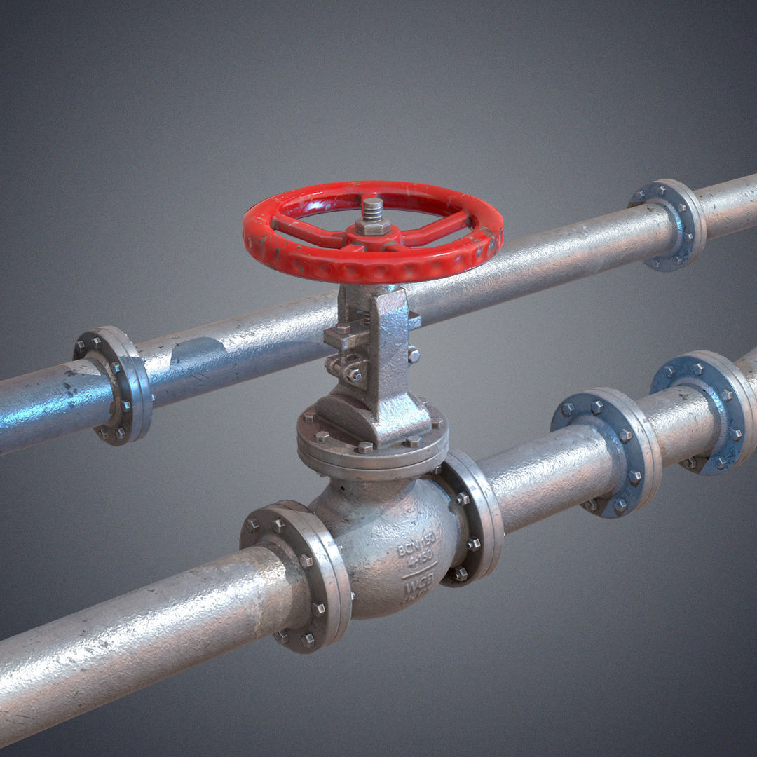 3D model Modular industrial hydro pipes VR / AR / low-poly | CGTrader