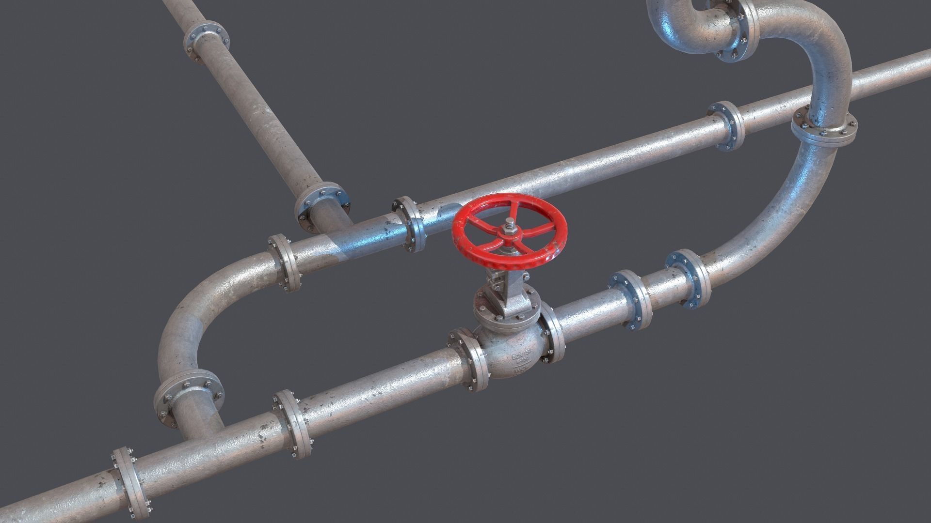 3D model Modular industrial hydro pipes VR / AR / low-poly | CGTrader