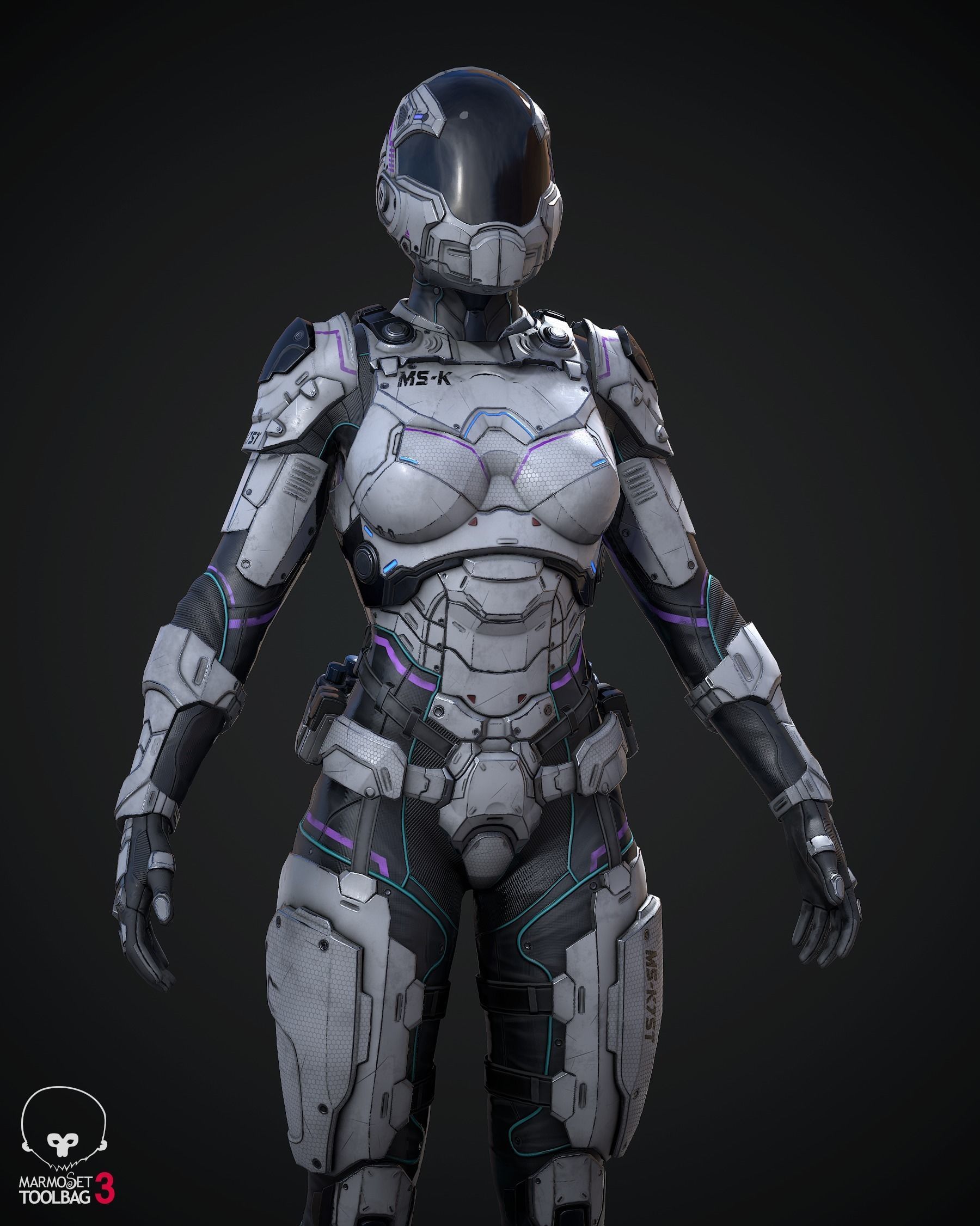 3D model Female Sci-fi Soldier VR / AR / low-poly | CGTrader