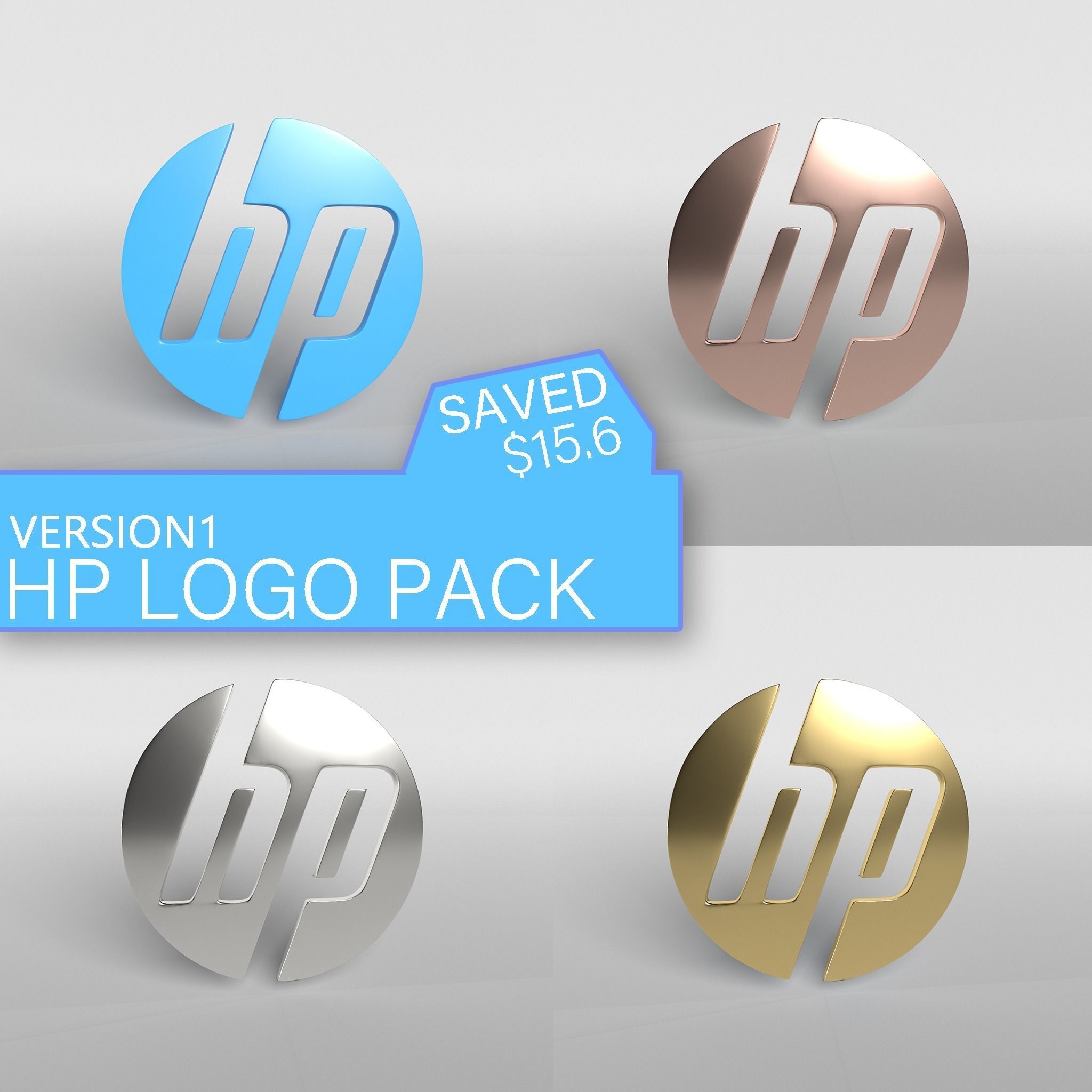 HP Logo Pack Version1 free VR / AR / low-poly 3D model | CGTrader