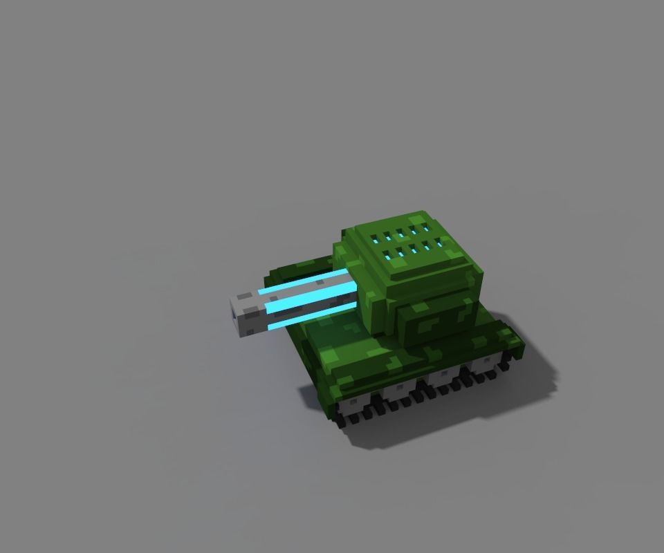 3D model 3D voxel laser tank VR / AR / low-poly | CGTrader