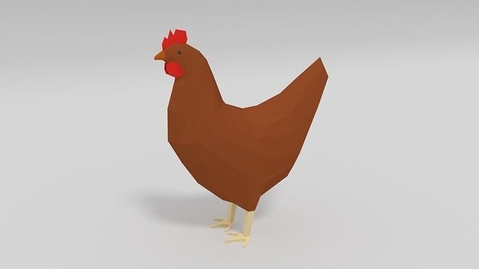 3D model Low Poly Cartoon Chicken VR / AR / low-poly | CGTrader