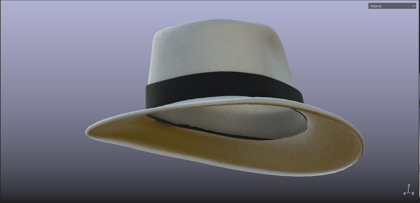 3D model PBR Stylish White Fedora Hat VR / AR / low-poly | CGTrader