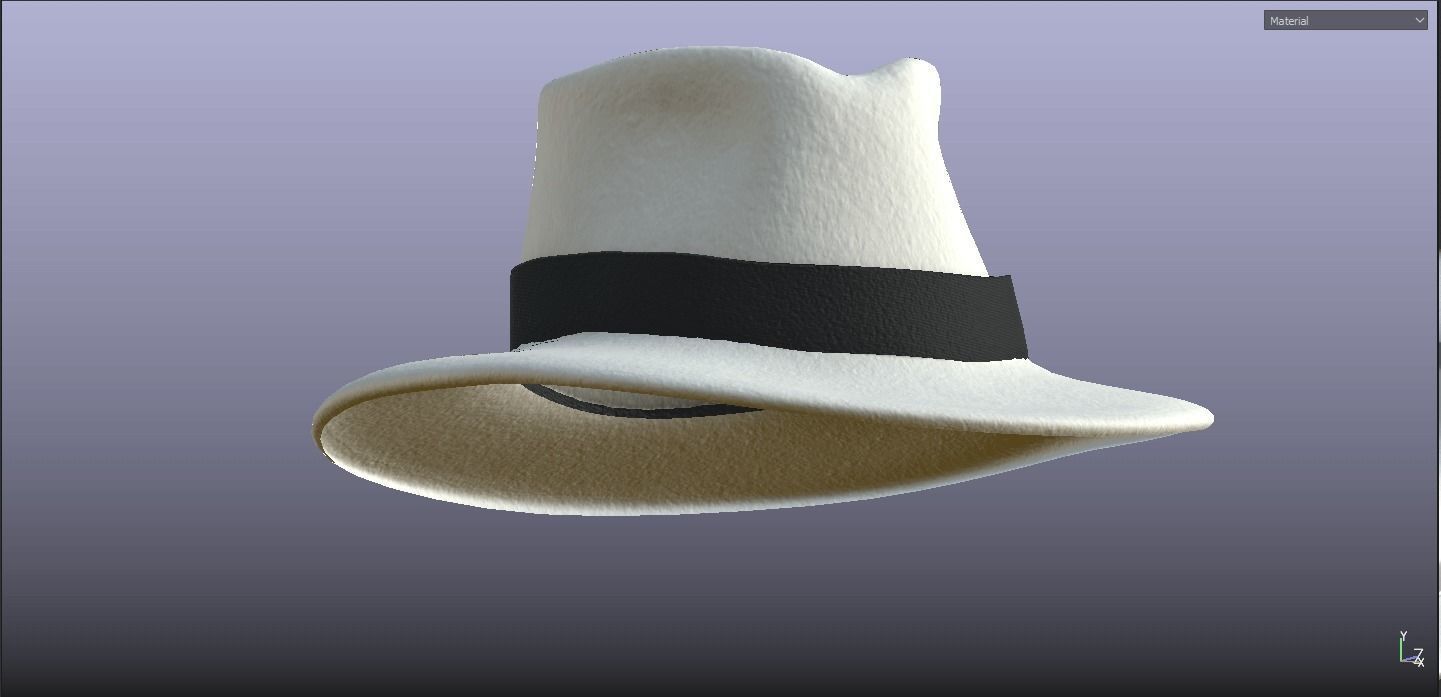 3D model PBR Stylish White Fedora Hat VR / AR / low-poly | CGTrader