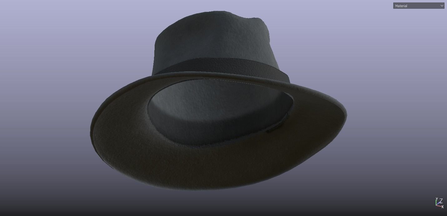 3D model Grey Color PBR Stylish Fedora Hat VR / AR / low-poly | CGTrader