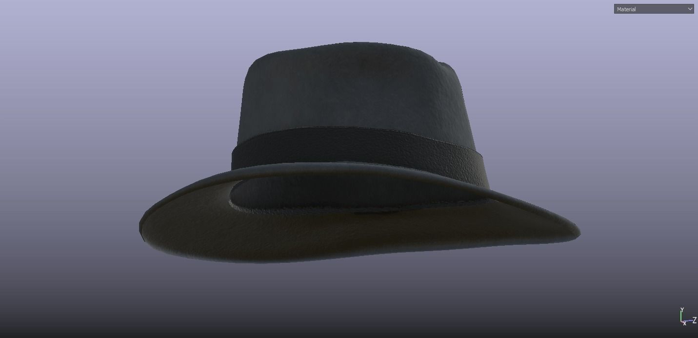 3D model Grey Color PBR Stylish Fedora Hat VR / AR / low-poly | CGTrader
