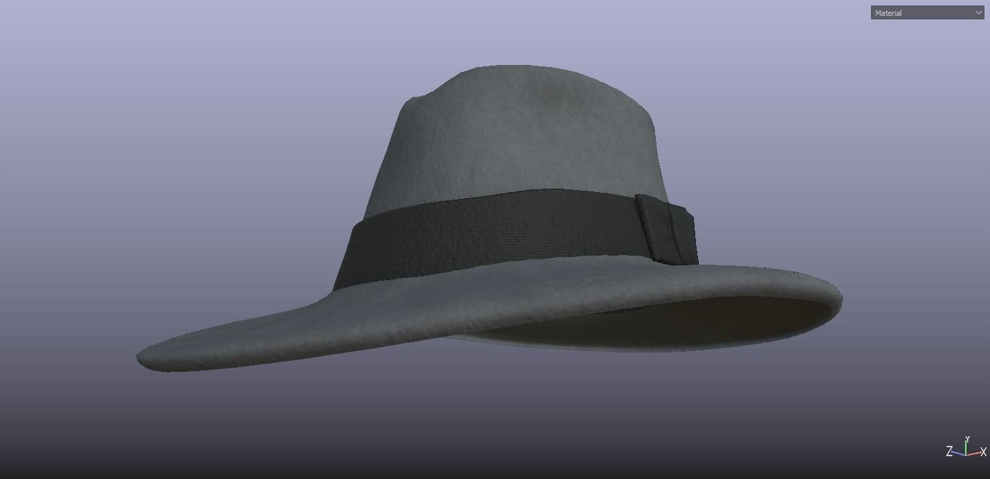 3D model Grey Color PBR Stylish Fedora Hat VR / AR / low-poly | CGTrader