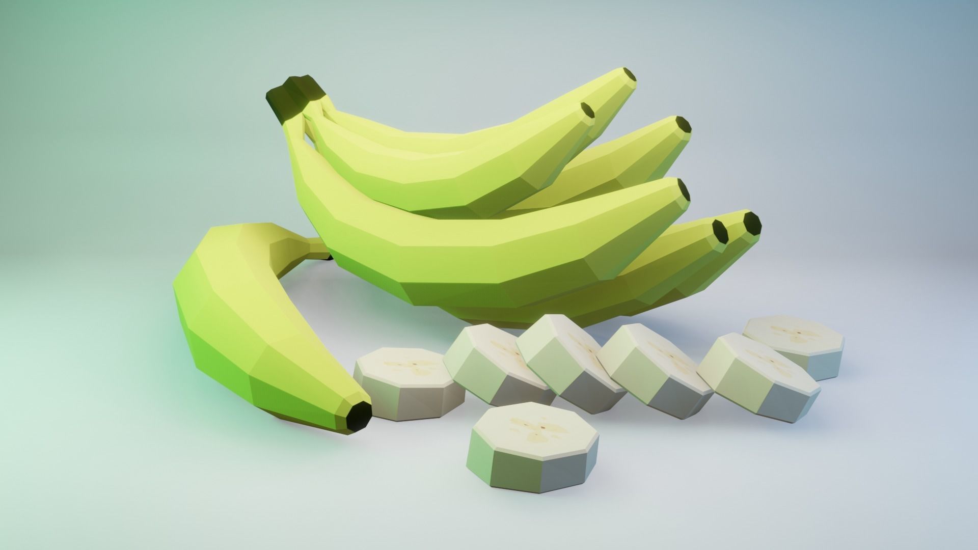 3D model Banana bananas VR / AR / low-poly | CGTrader