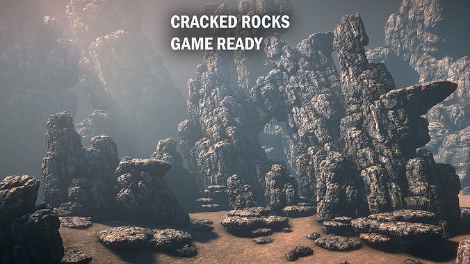 3D model Cracked rocks VR / AR / low-poly | CGTrader