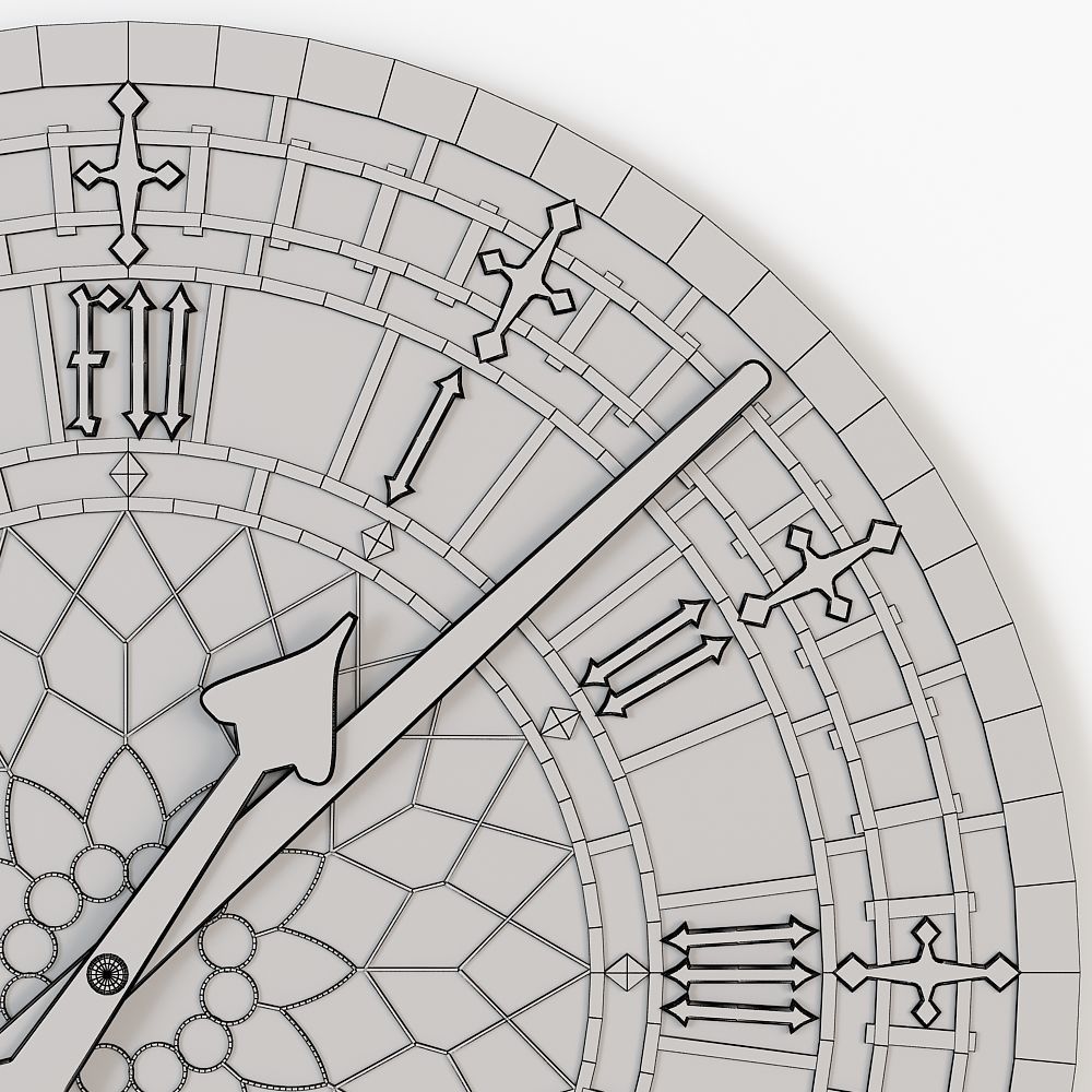 Gothic clock 3D model | CGTrader