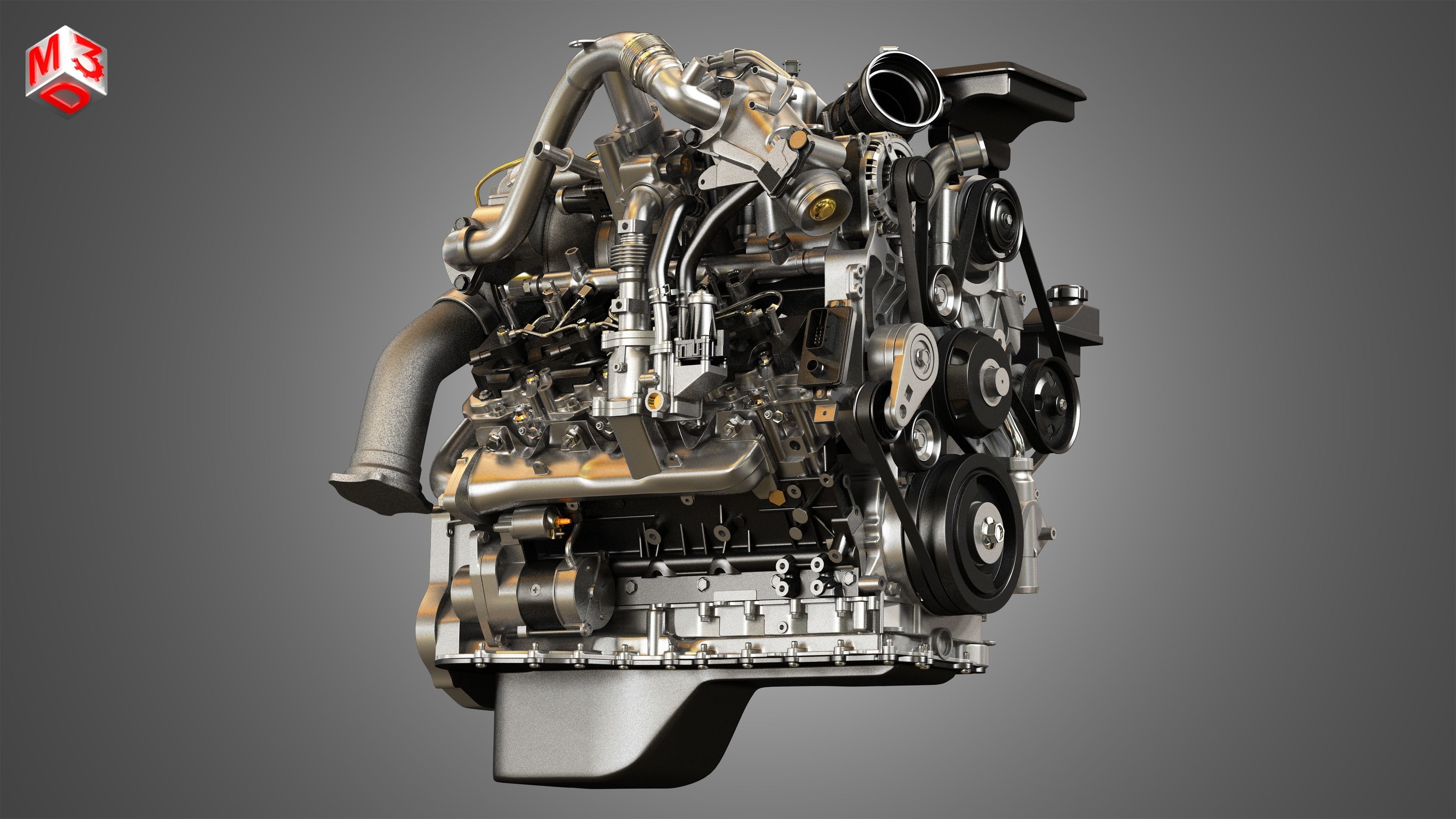 L5P Engine - V8 Turbo Diesel Engine 3D model | CGTrader