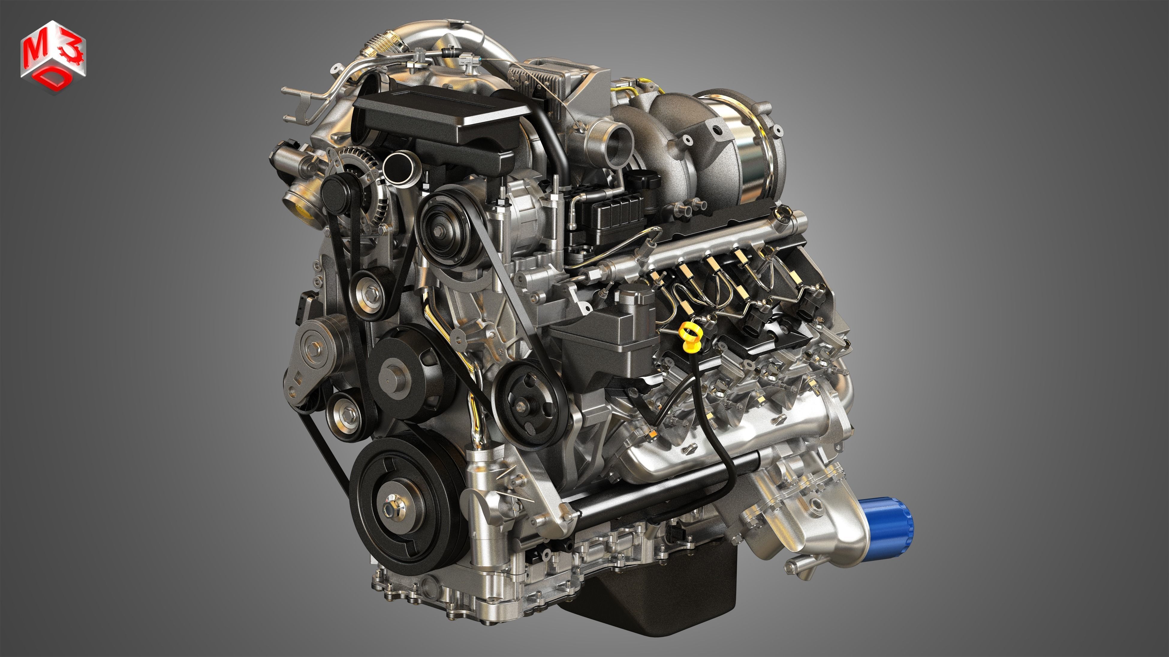 L5P Engine - V8 Turbo Diesel Engine 3D model | CGTrader