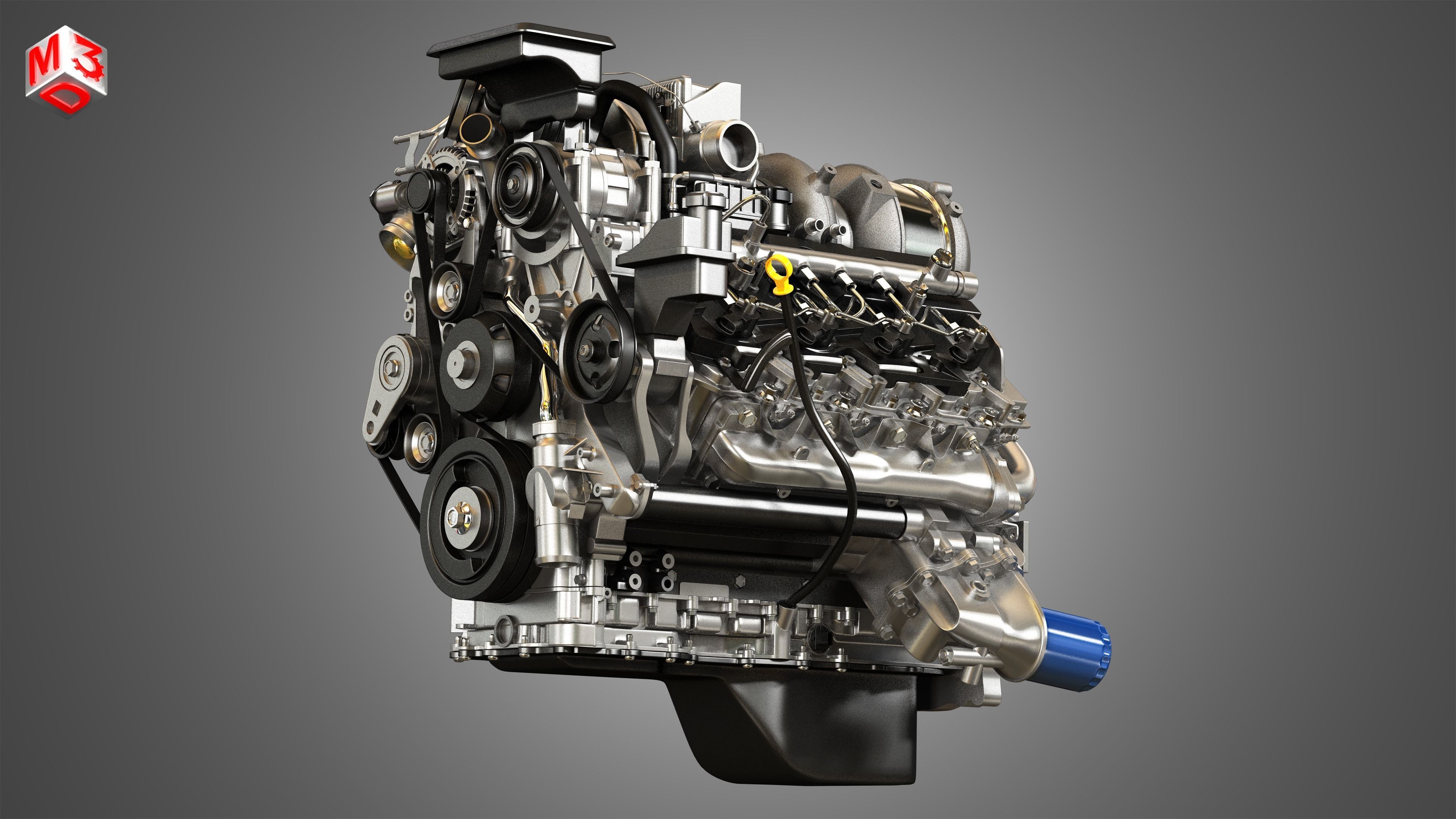 L5P Engine - V8 Turbo Diesel Engine 3D model | CGTrader