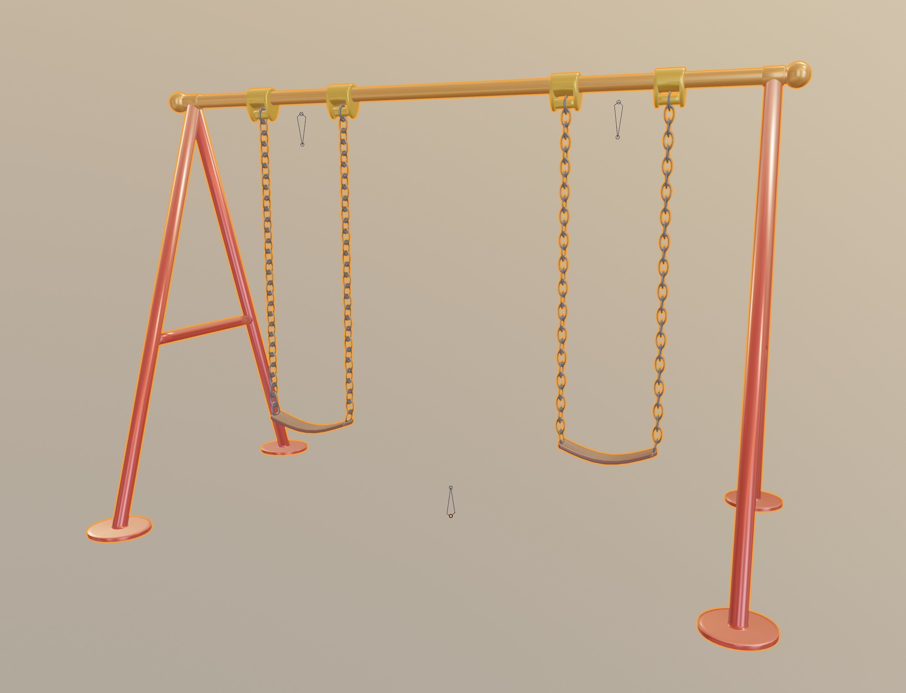 Swings swing set 3D model rigged | CGTrader