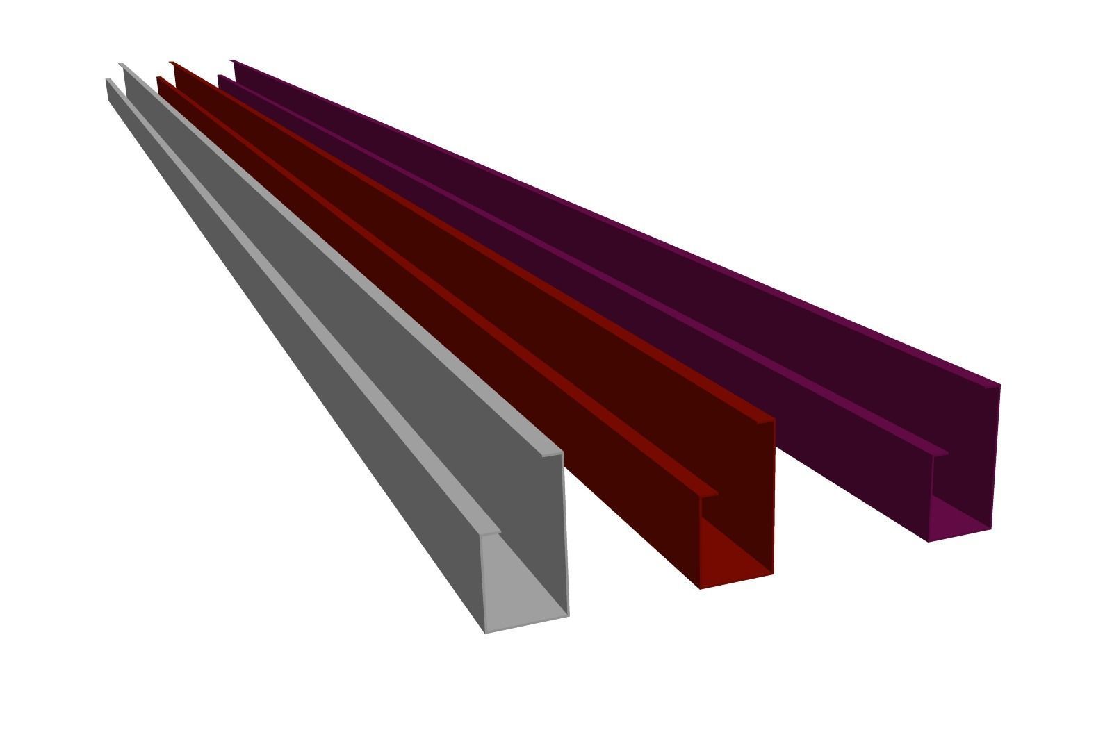 4in x 8in Gutter Fascia Aluminum Extrusion free 3D model | CGTrader