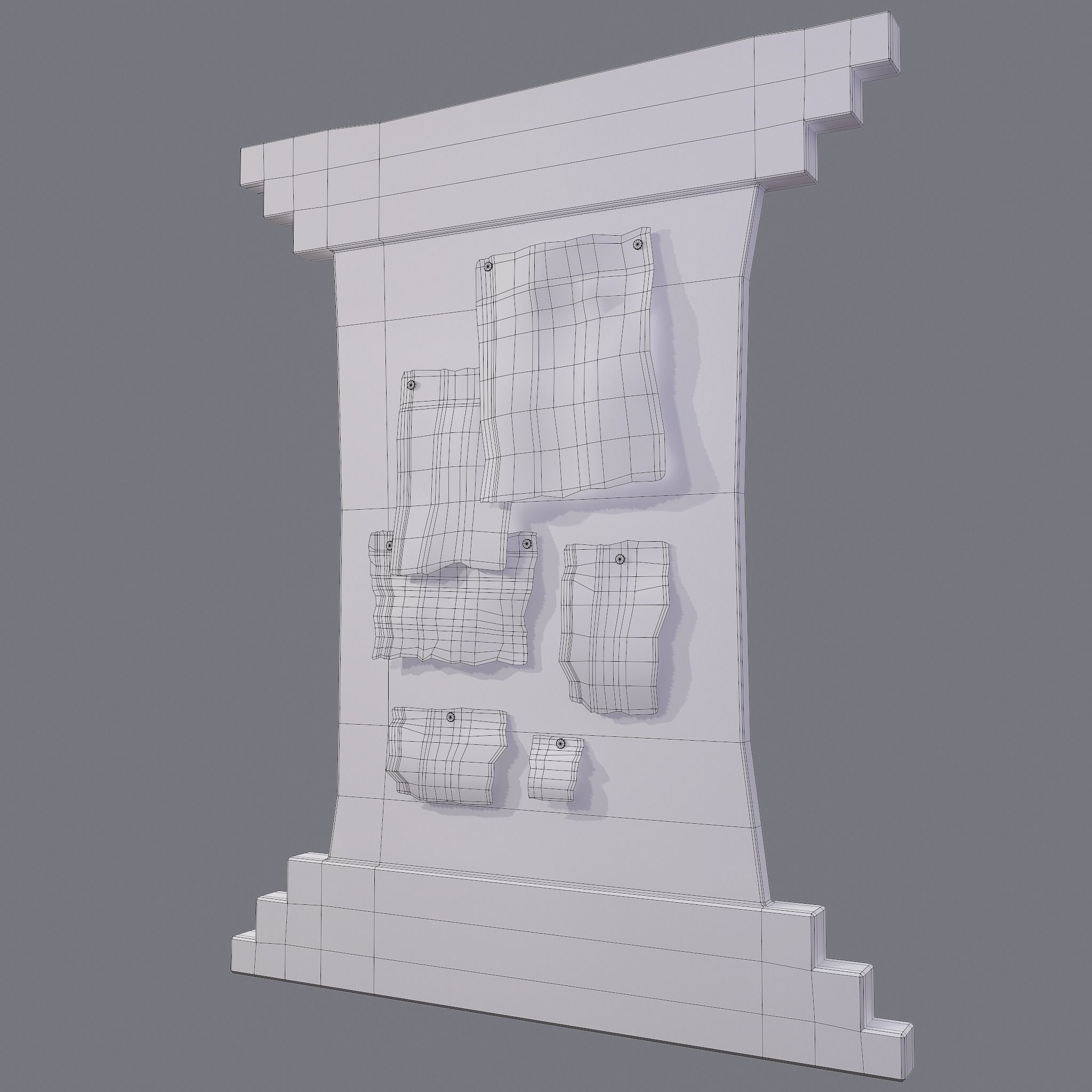 3D model Worn Medieval Notice Board VR / AR / low-poly | CGTrader