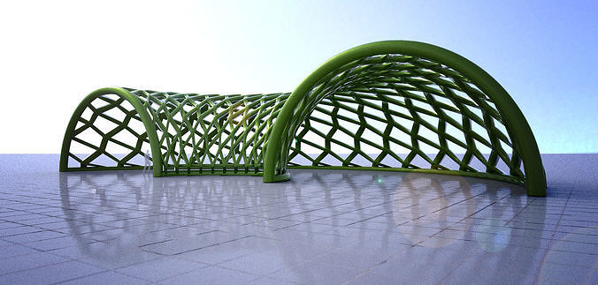 Half circle structure with open ends modern structure 3D model | CGTrader