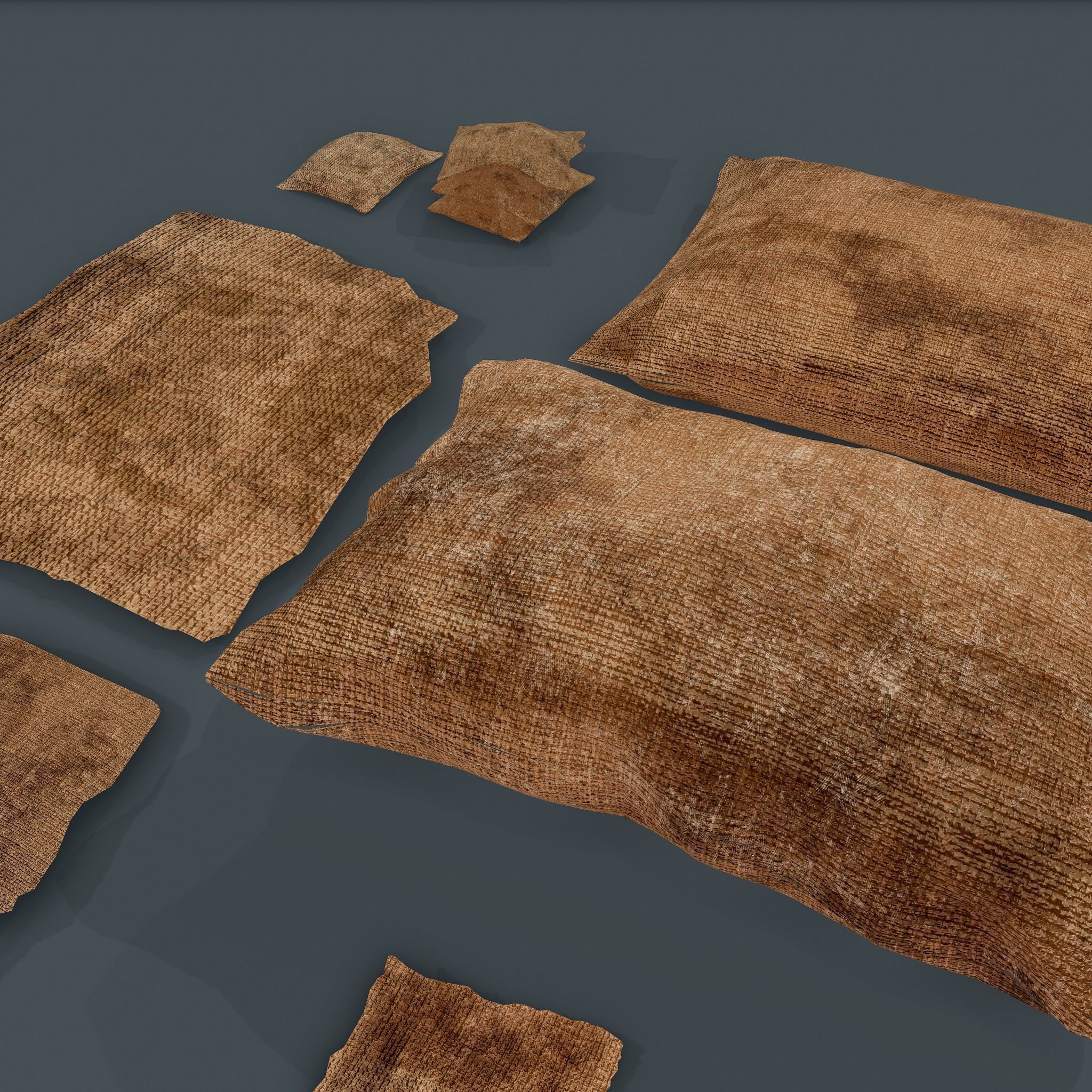 3D model Burlap Sacks and Pieces VR / AR / low-poly | CGTrader