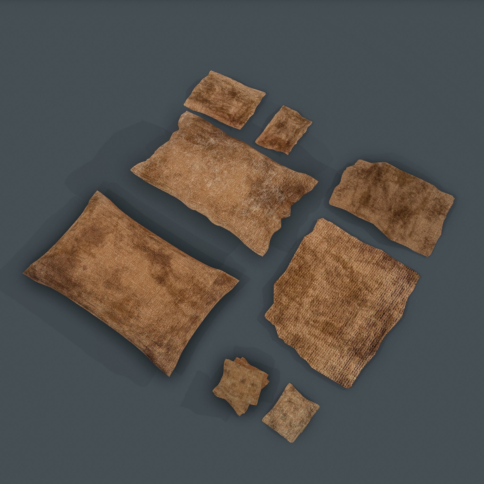 3D model Burlap Sacks and Pieces VR / AR / low-poly | CGTrader