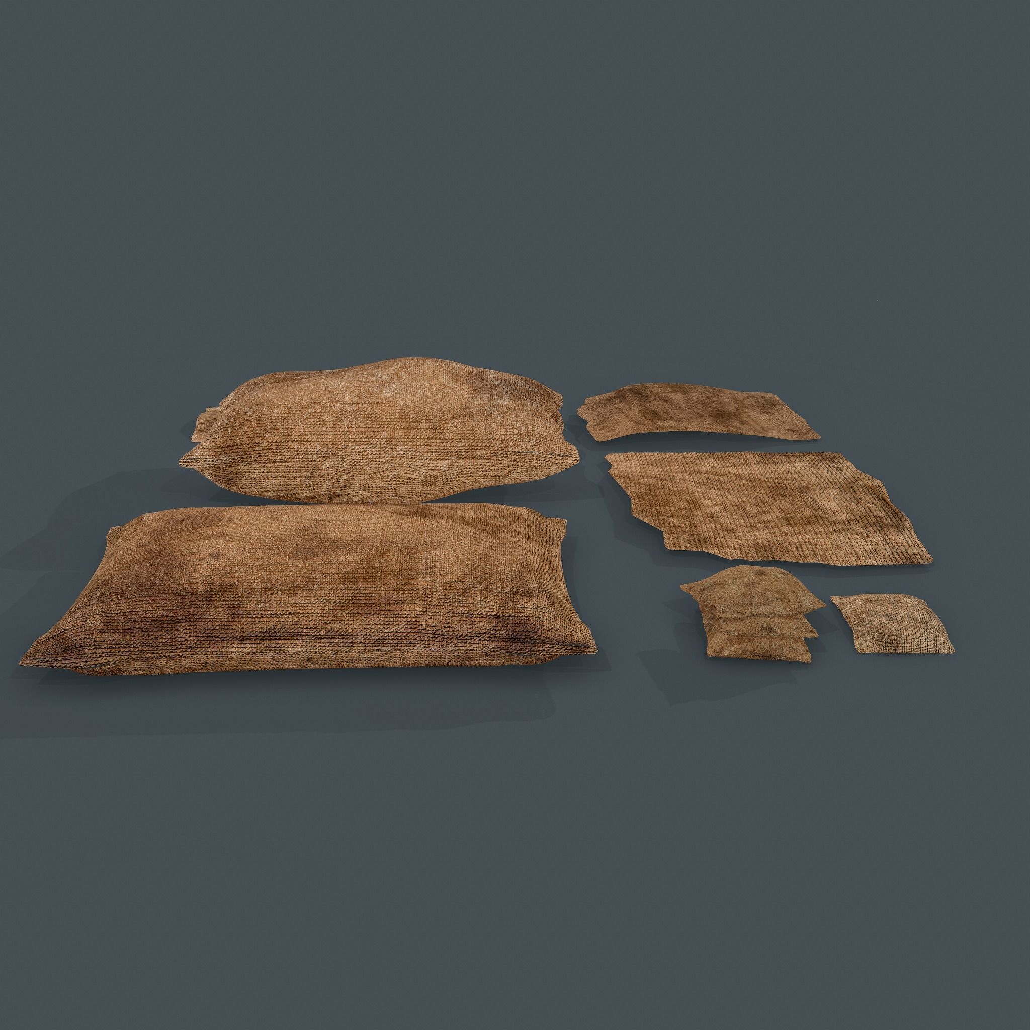 3D model Burlap Sacks and Pieces VR / AR / low-poly | CGTrader