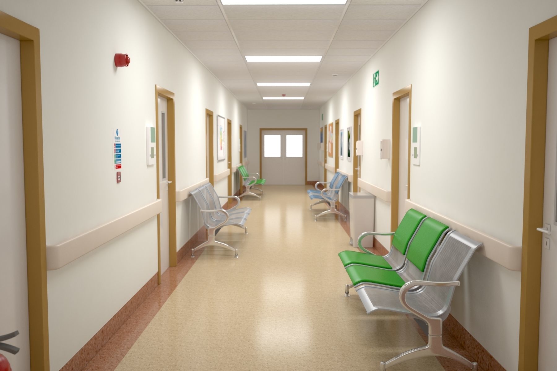 Hospital Hall V3 3D model | CGTrader