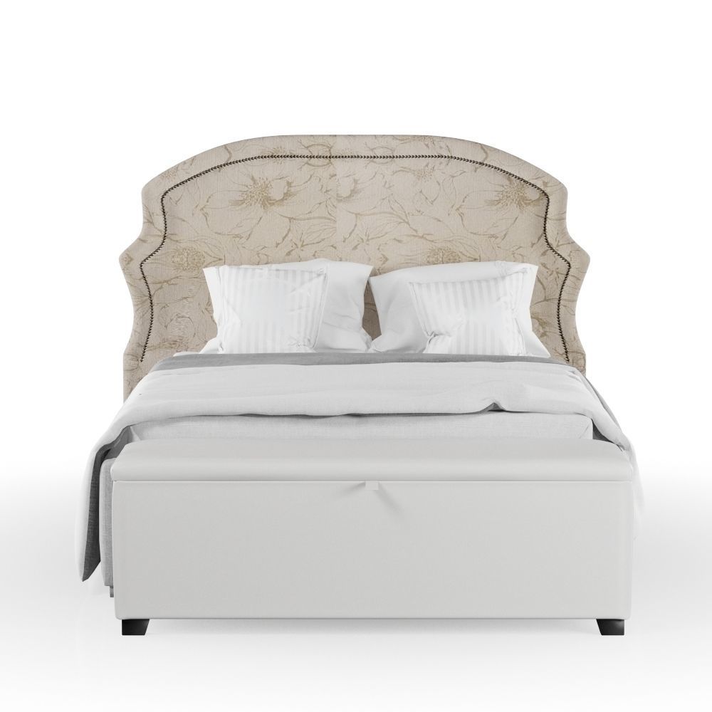 Set headboard bed and puff 3D model | CGTrader