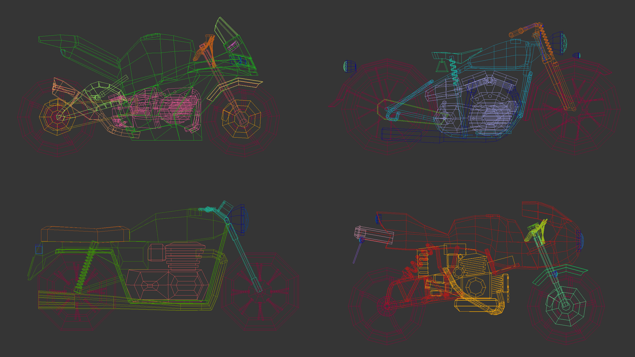 3D Model Collection Low Poly Motorcycle Pack 01 VR / AR / low-poly ...