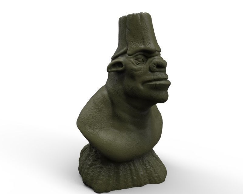 Fat greedy creature character bust 3D model | CGTrader