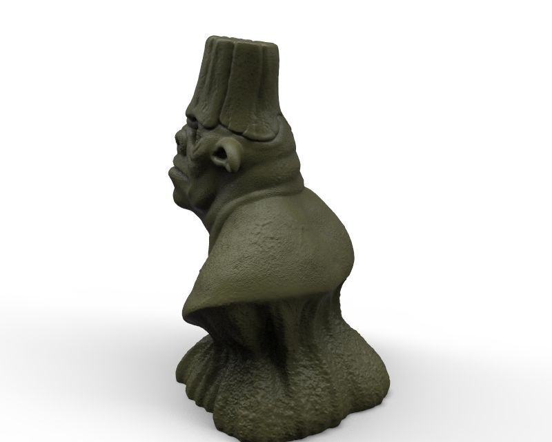 Fat greedy creature character bust 3D model | CGTrader