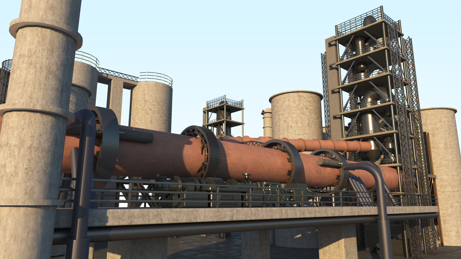 Cement Plant animated 3D model animated | CGTrader