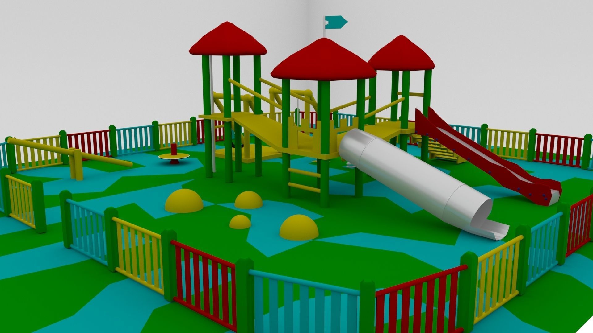 3D model Simple Children Playground 01 VR / AR / low-poly | CGTrader