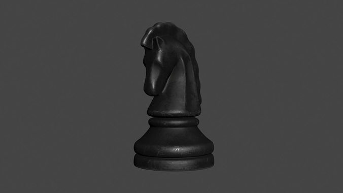 CHES-004 Chess Knight Black 3D model | CGTrader