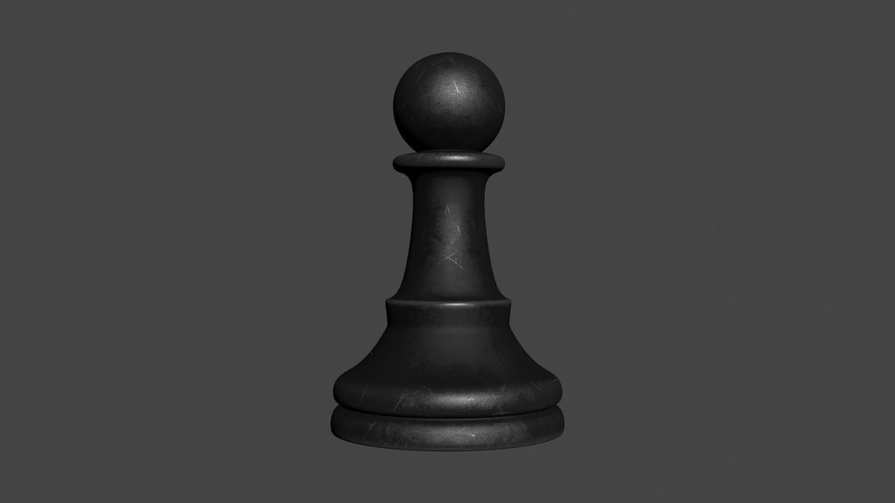 3D CHES-004 Chess Pawn Black | CGTrader
