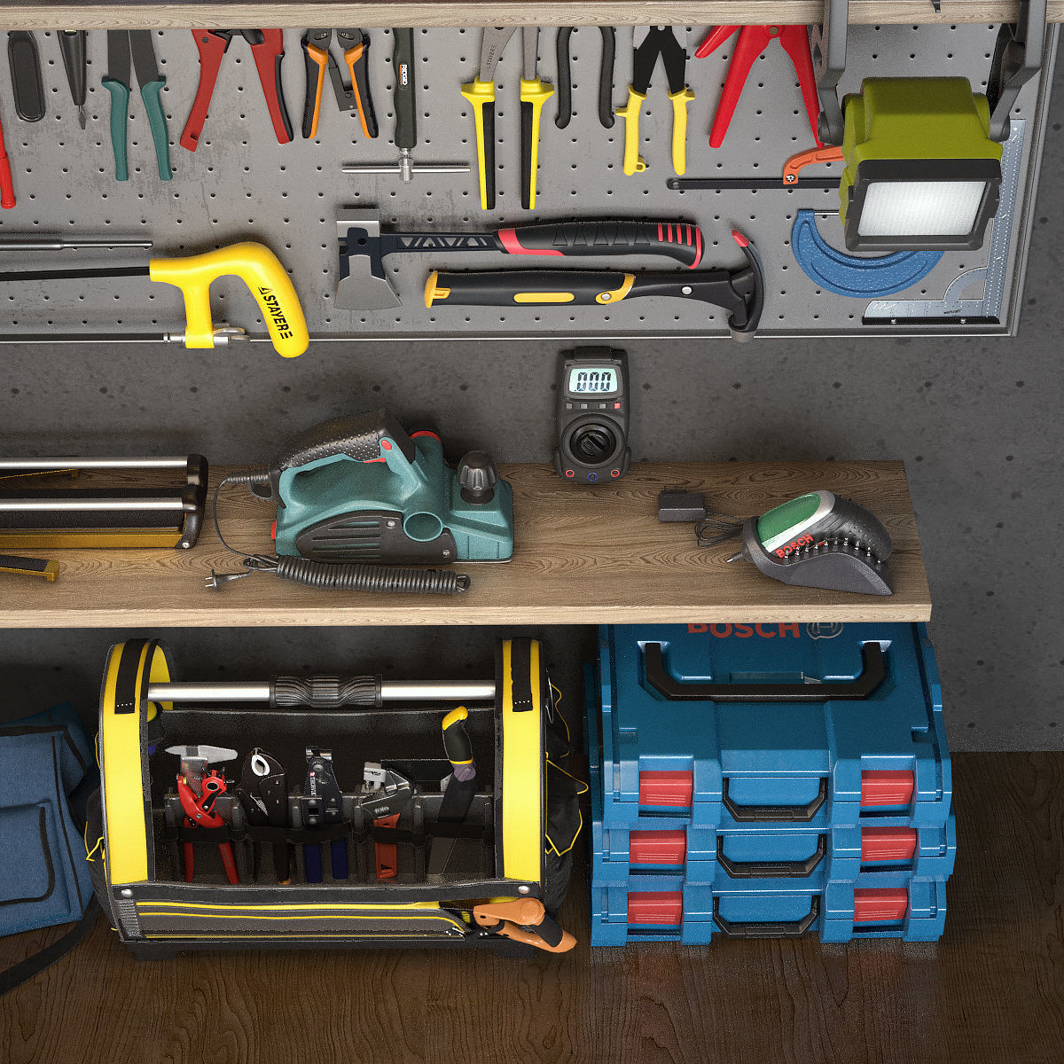 3D model garage tools set 5 VR / AR / low-poly | CGTrader